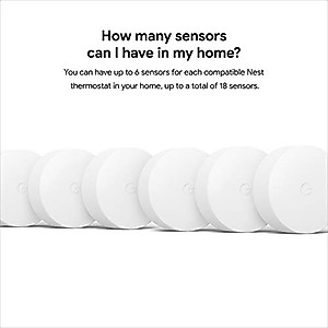 Google Nest Temperature Sensor- That Works with Nest Learning Thermostat and Nest Thermostat E - Smart Home, White