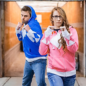 Power Rangers Pink Hooded Costume Sweatshirt (Adult Medium)