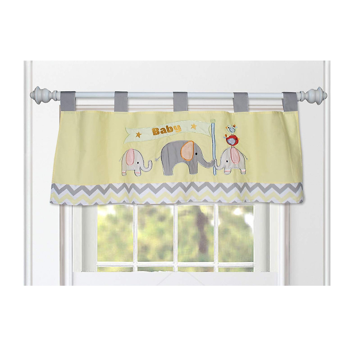 BabyFad Elephant Yellow Chevron 9 Piece Baby Crib Bedding Set 100% Cotton