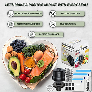 Fully Automatic Mason Jar Vacuum Sealer for Regular & Wide Mouth Mason Jars, Canning & Sous Vide Bags Vacuum Sealer Mason Jar, Jar Sealer Vacuum Sealing, Food Saver Vacuum Sealer for Jars