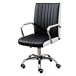 ZLBYB High-Back Executive Swivel Office Desk Chair with Ribbed Upholstery - Black, Lumbar Support, Style