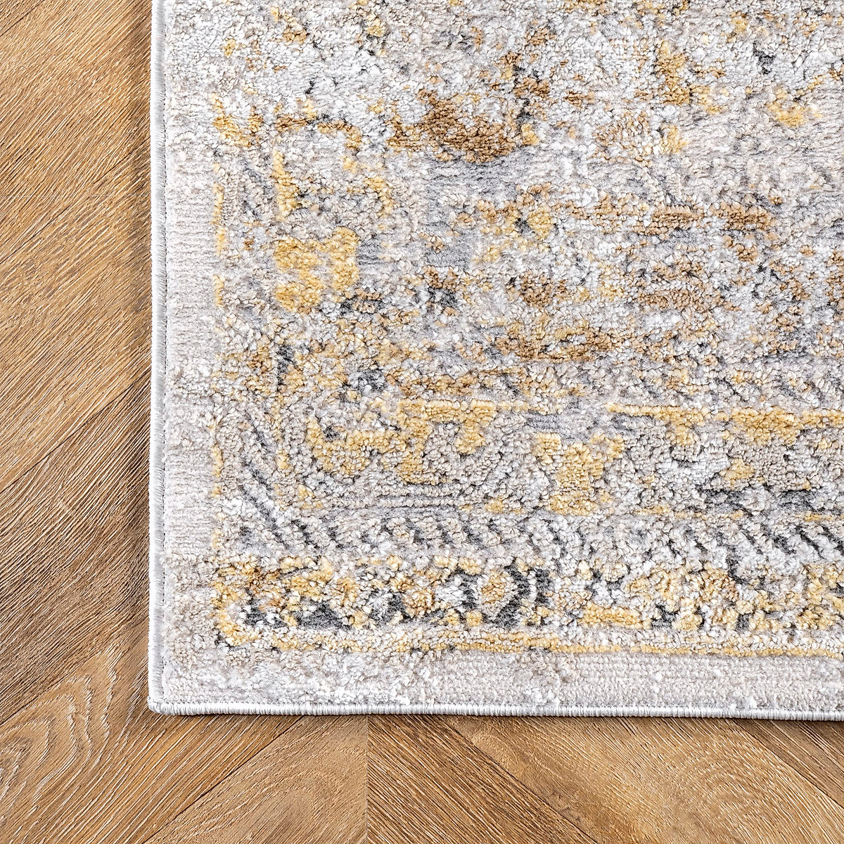 nuLOOM Madisson Vintage Faded Medallion Area Rug, 5x8, Gold