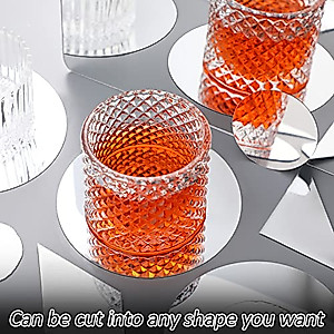 BBTO 9 Pieces Mirror Adhesive Craft Mirrors Shatterproof Sheet Small Mirror Tiles Flexible Self Adhesive Non Glass Mirror Plastic Mirror Wall Stickers, 6 x 9 Inches, 6 x 6 Inches
