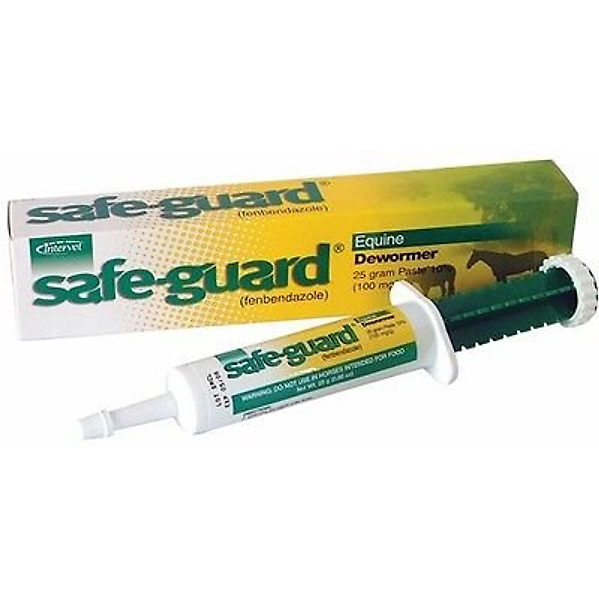 Safe-guard Equine Paste 10% Fenbendazole Horse Wormer Control Lungworm Stomach and Intestinal Apple Flavor.