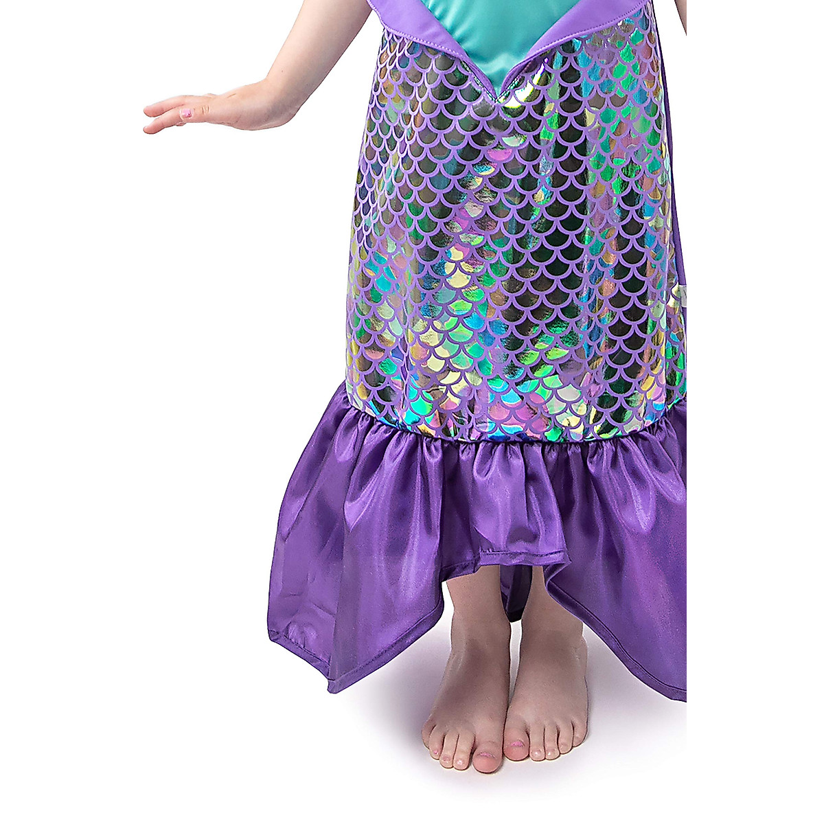 Little Adventures Purple Sparkle Mermaid Princess Dress Up Costume (Large Age 5-7) - Machine Washable Child Pretend Play and Party Dress with No Glitter