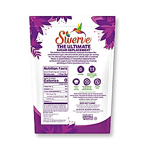 Swerve Ultimate Sugar Replacement Sweetener, Confectioners Sugar Substitute, Zero Calorie, Keto Friendly, Zero Sugar, Non-Glycemic, 12oz (2 Pack)