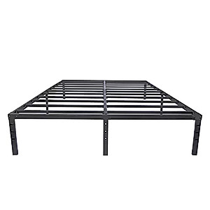 NEW JETO Metal Bed Frame-Simple and Atmospheric Metal Platform Bed Frame, Storage Space Under The Bed Heavy Duty Frame Bed, Durable King Size Bed Frame, Suitable for Bedroom, King