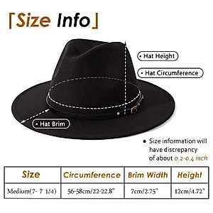 Lisianthus Women Belt Buckle Fedora Hat Black