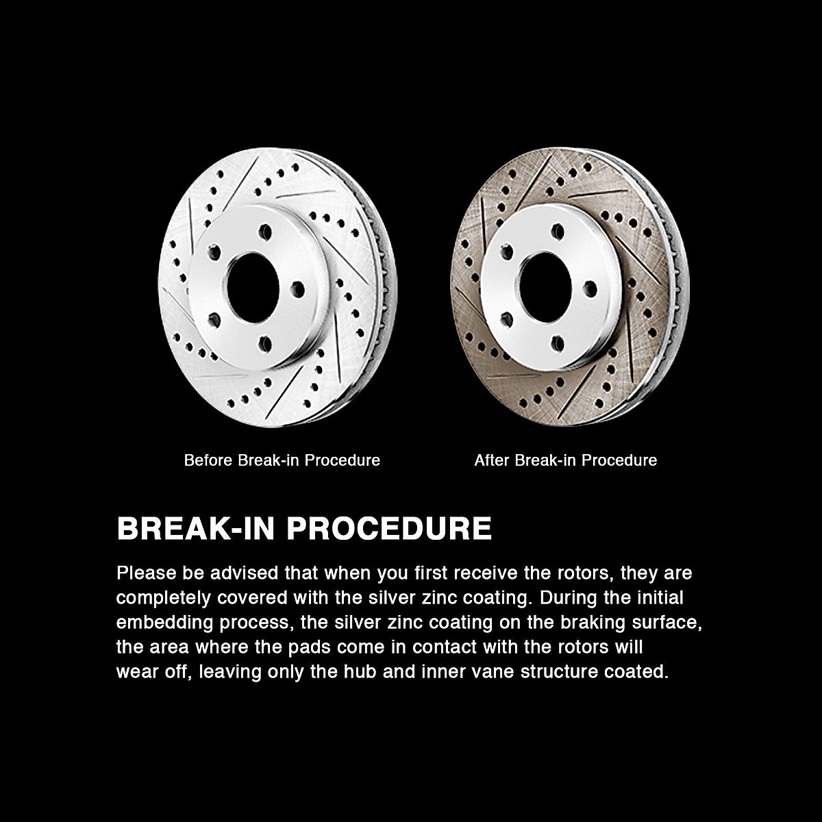 Power Sport Front Brakes and Rotors Kit |Front Brake Pads| Brake Rotors and Pads| Semi Metallic Brake Pads and Rotors - BLCF.68001.03