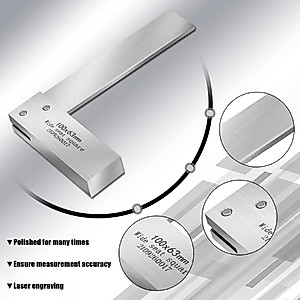 Machinist Square Set 2 Inch 3 Inch 4 Inch 6 Inch High Precision, 90 Degree High Precision Wide Base Square Measuring Tool for Engineer Student Woodworking Machinery