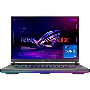 ASUS 2023 ROG Strix G16 Gaming Laptop, 16" FHD 165Hz Display, Intel 14-Core i7-13650HX (Up to 4.9GHz), GeForce RTX 4060, 64GB DDR5 RAM, 1TB SSD, Wi-Fi 6E, Bluetooth, 4 Zone RGB, Windows 11 Home