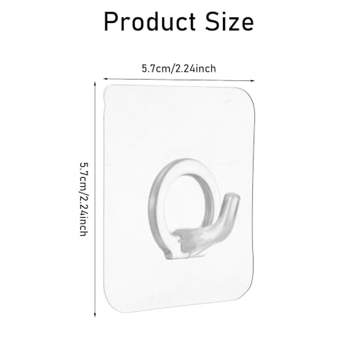 Qianyu 12 Pcs Adhesive Hooks for Hanging Clear Sticky Wall Hooks Heavy Duty Plastic Door Hooks No Drilling Strong Waterproof Sticker Hanger for Home Kitchen Bathroom Office Use