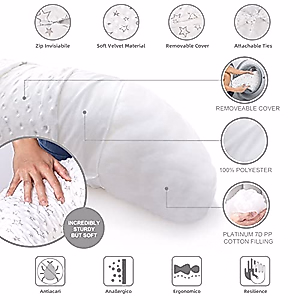 DancesCat Nursing Pillow, Original Plus Size Breastfeeding Pillows, Bottle Feeding,Baby Support, Tummy Time Pillow with Adjustable Waist Ties and Removable Cover- Gifts for Moms