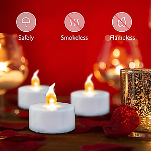 5/12/24/50/100/200/400 Pack Battery Tea Lights LED - Realistic and Bright Flickering Holiday Gift Operated Flameless for Seasonal & Festival Celebration Warm Yellow Lamp Battery Powered（5 Pack ）