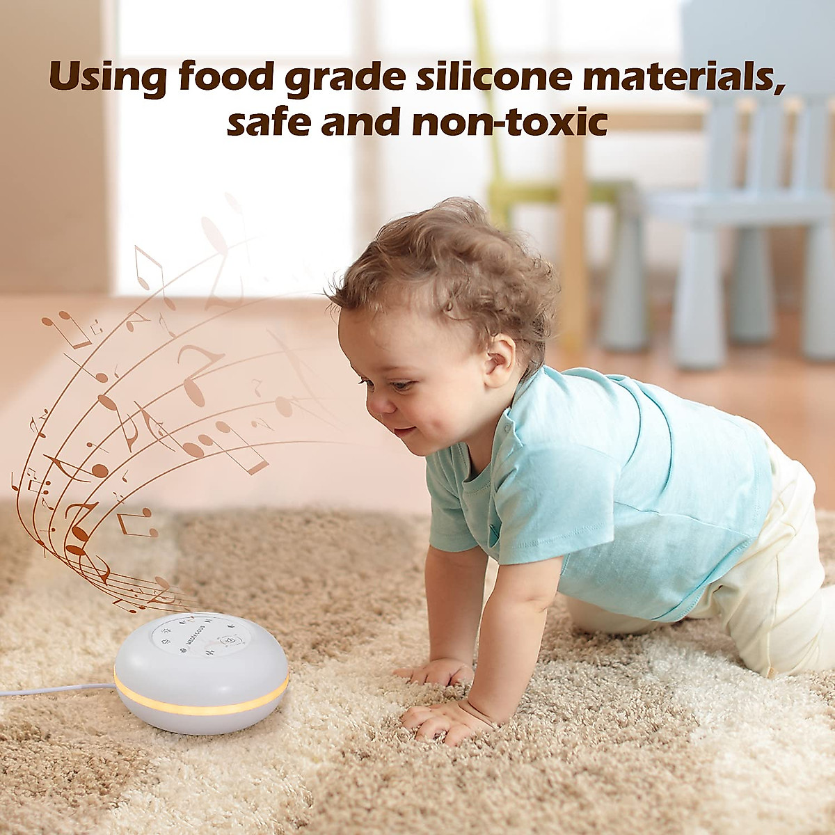 MediAcous White Noise Machine for Adults, Kids, Sleeping Baby, Portable Sound Machine with 18 High-Fidelity Soothing Sounds and 4 Timers, USB Baby Sound Machine with Night Light and Memory Function