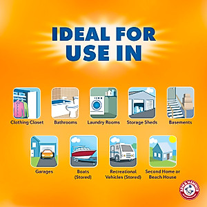 Arm & Hammer Hanging Moisture Absorber and Odor Eliminator, 16.1 oz., 6 Pack, Clean Burst, Moisture Absorbers for Closet and Small Rooms, Long-Lasting Freshness