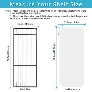 HooTown Wire Shelf Liners 5 Sheets Fit Wire Shelving Size 30 Inch x 14 Inch, Clear Frosted Hard Plastic Protector Mats for Metal Stainless Steel Garage, Cabinets, Kitchen Shelves, Shoe Rack