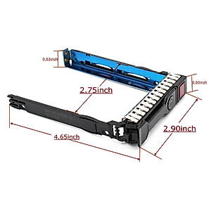 Lot of 2pcs 2.5" SFF SAS SATA SSD Hard Drive Carrier Tray Caddy 651687-001 651699-001 Compatible for Proliant ML310 ML350 DL360p DL380P DL160 DL120 SL230S Gen8 G8 Gen9 G9 Server Serie by Bthebkrs