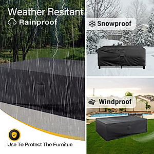 LAUSAINT HOME Patio Furniture Covers, Outdoor Furniture Set Cover Waterproof, Rectangular Outside Table and Chairs Cover, UV Resistant Anti-Fading with Storage Bag Included, 108 X 82 inch