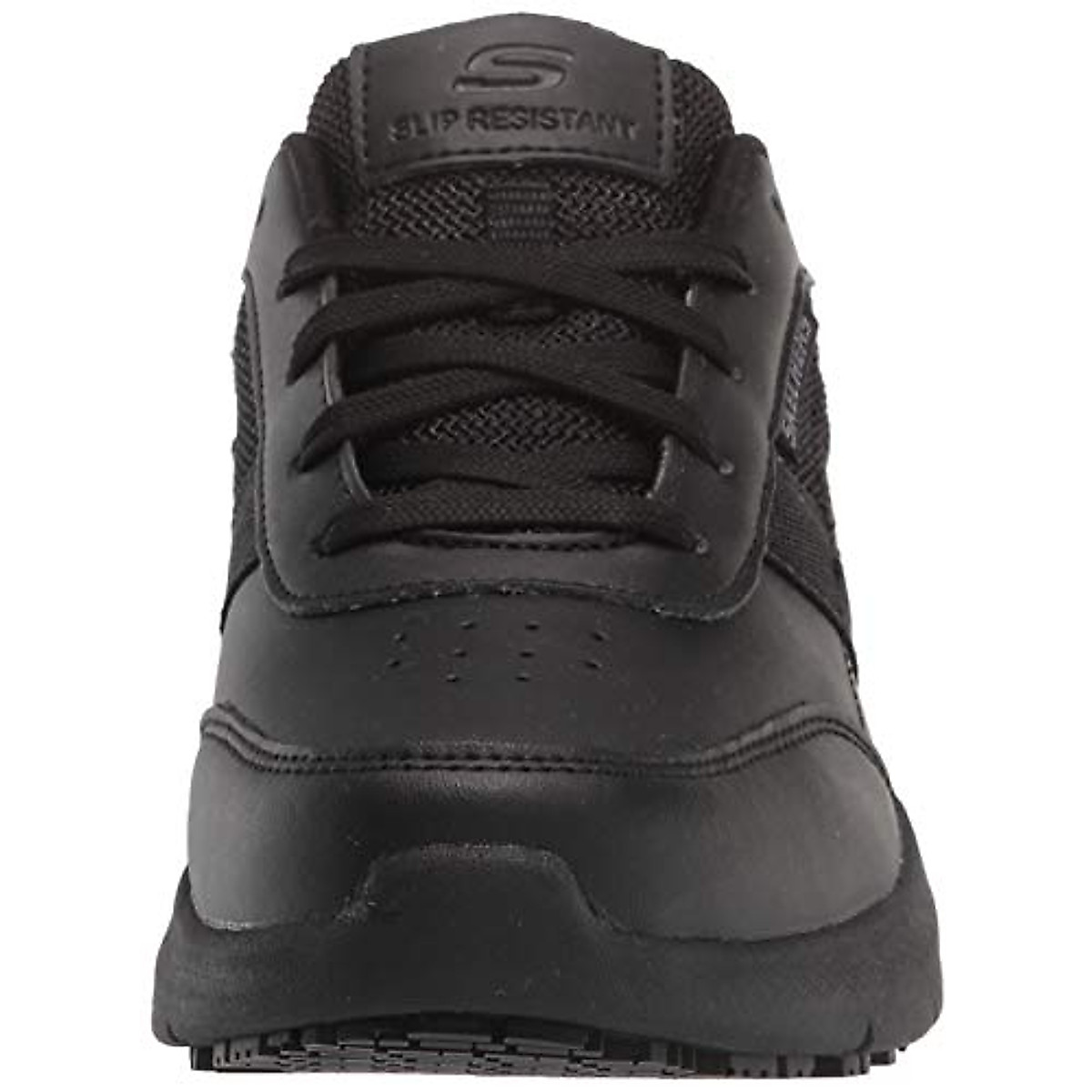 Skechers Women's Lace up Athletic Food Service Shoe, Black, 7