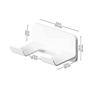 FLAUVEL Blow Dryer Holder Wall Mount Hair Care Tools Organizer Bathroom Space Saver, White