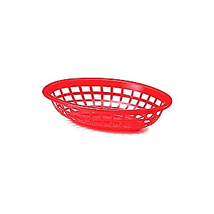 TableCraft 1071R Red 7-3/4" Oval Side Order Basket - Dozen