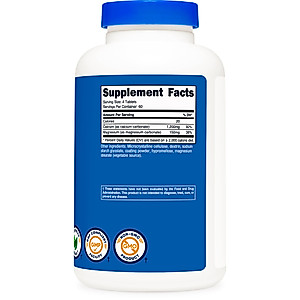 Nutricost Calcium & Magnesium Carbonate 240 Tablets, 1200mg of Ca & 150mg of Mg per Serving, 60 Servings- Gluten Free, Non-GMO