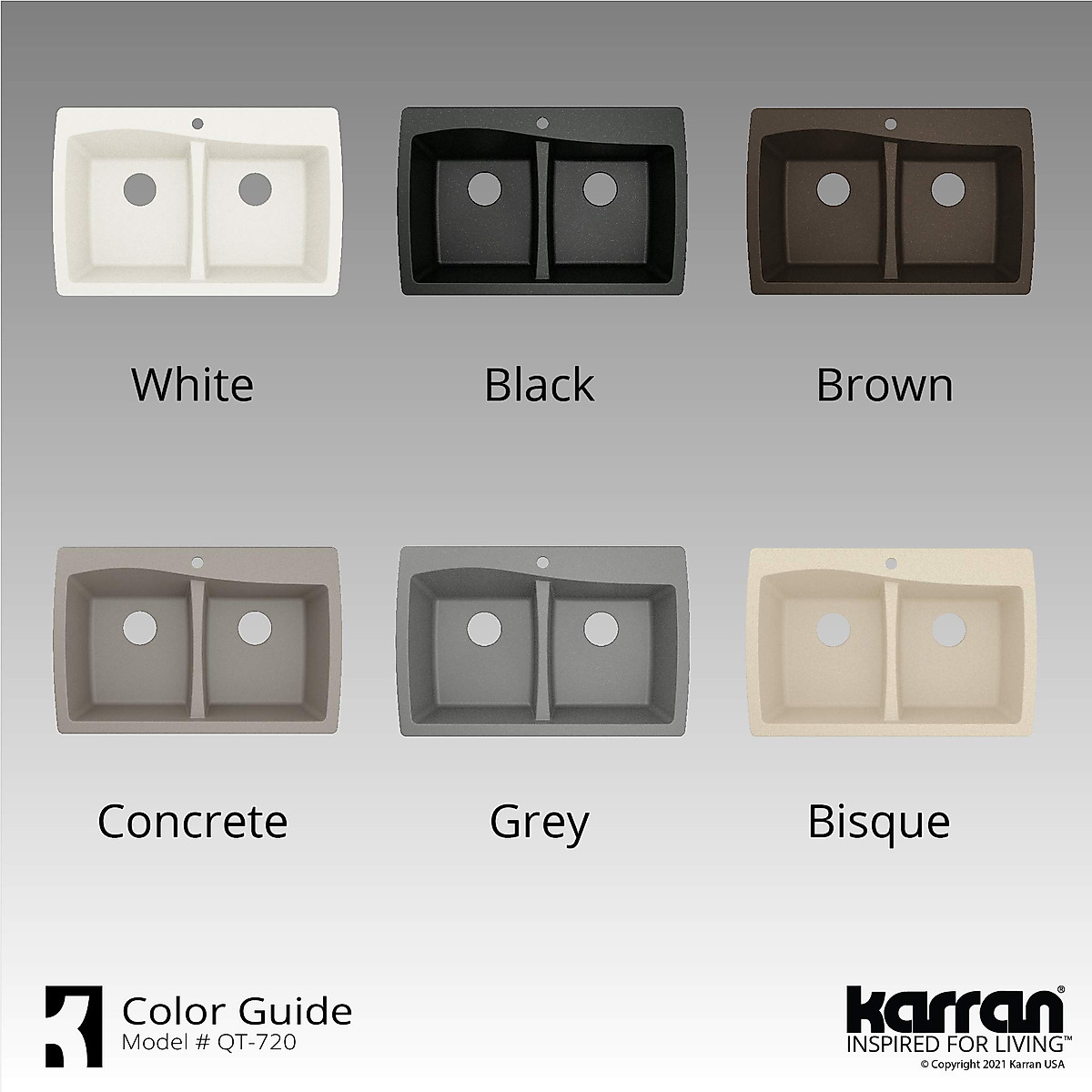 Karran QT-720 Drop-In Quartz Composite 34 in. 1-Hole 50/50 Double Bowl Kitchen Sink in Bisque