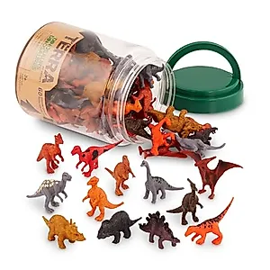 Terra by Battat – 60 Pcs Dinosaur Figures – Assorted Plastic Mini Animal Figurines For Kids 3+ – Birthday Party Supplies & Decorations