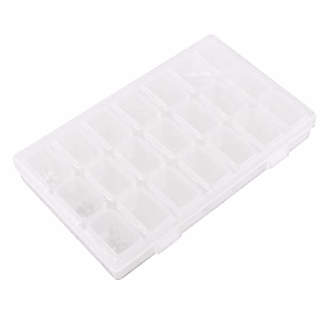 EXCEART 21 Compartments Clear Plastic Organizer Box Container Craft Storage for Beads Organizer 2pcs
