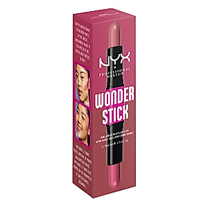 NYX PROFESSIONAL MAKEUP Wonder Stick Blush with Hydrating Hyaluronic Acid, Dual-Ended Cream Blush Stick - Light Peach & Baby Pink