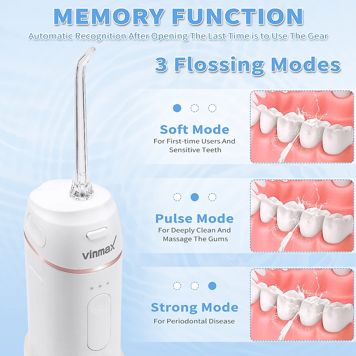 Water Flosser，Vinmax Portable Cordless