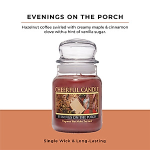 A Cheerful Giver - Evenings On The Porch Scented Glass Jar Candle (6 oz) with Lid & True to Life Fragrance Made in USA