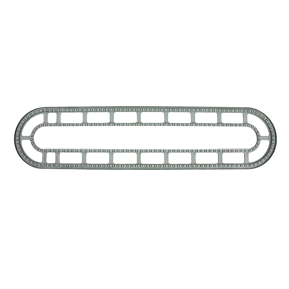 YIYIONCE 6.56ft 360° Manual Swivel Adjustable Dining Table Turntable Food Serving Train with 42 Trays, Rotating Food Train for Party & Catering (White&Cyan)| US Stock