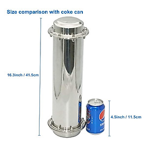 SoClaay Time Capsule Customize Logo Words Text Anti-Corrosion Waterproof Stainless Steel Capsule Container Durable Lock Container Birthday Graduation Gift (16.3x3.9inch)