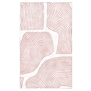 ODIKA Zen Garden Area Rug - Ultra Soft Area Rug 3x5, Non Slip, Stain Resistant Living Room Rug, Washable Area Rugs for Living Room, Rugs for Bedroom (Pink, 3x5)