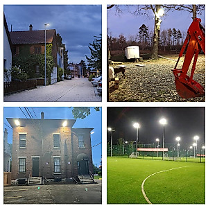 HYPERLITE Parking Lot Light 200W: 30000LM 5000K LED Parking Lot Lights Outdoor with Photocell, Arm & Slip Fitter 2 in 1 Mount LED Pole Light for Parking Lot, Garage, Barn, Roadways, Driveways