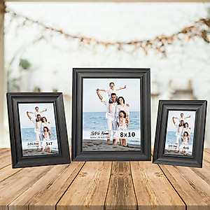 LaVie Home 11x14 Picture Frames (1 Pack, Black) Rustic Photo Frame Set with Tempered Glass for Wall Mount Display