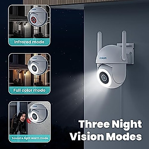 4MP Security Camera Outdoor, litokam 2.5K Cameras for Home Security Outside with 360° PTZ, Color Night Vision and Siren, Auto Tracking & AI Motion Detection, No Monthly Fee, 2-Way Talk