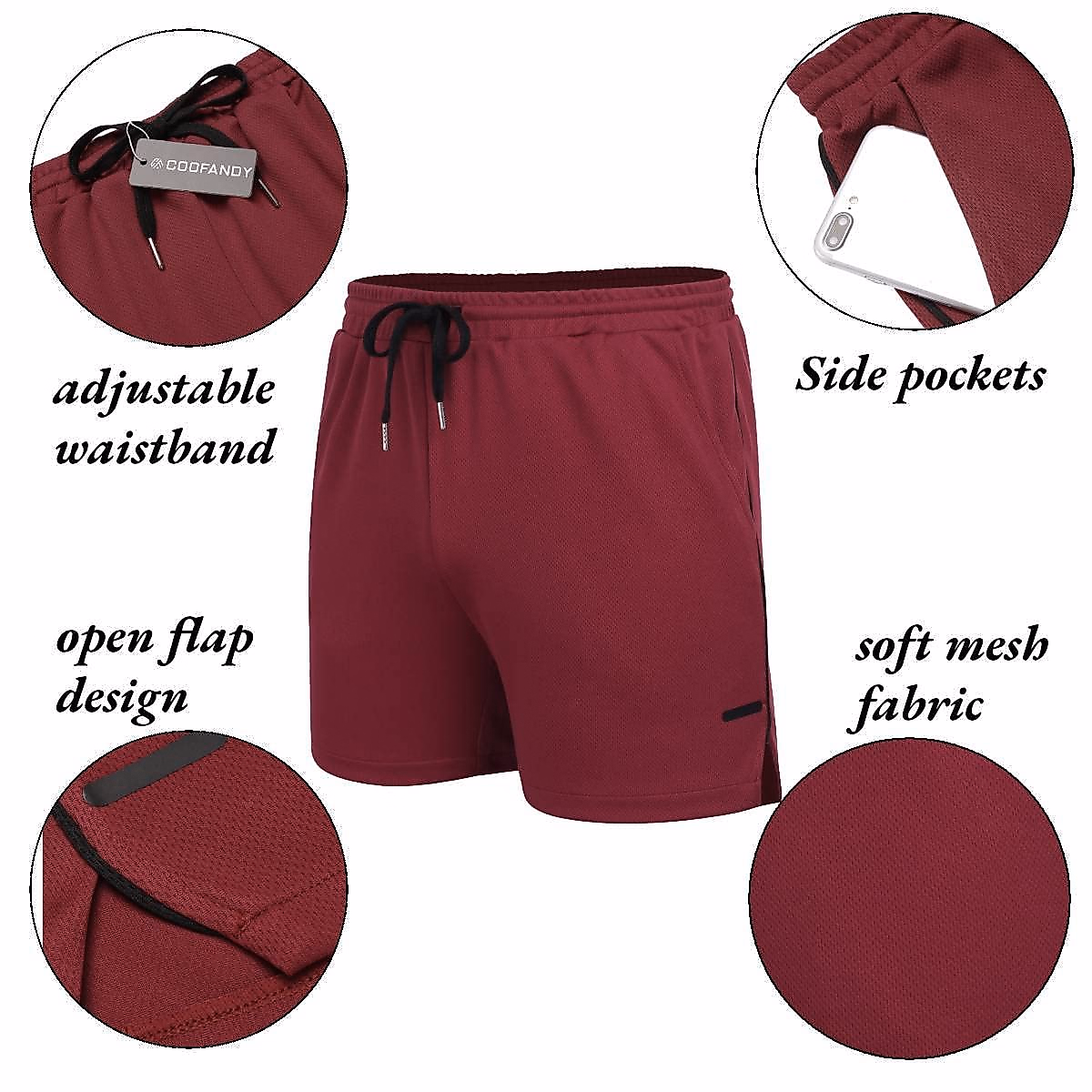 COOFANDY Men's 5 Inch Gym Shorts Quick Dry Workout Athletic Shorts Lightweight Sports Running Shorts with Pockets