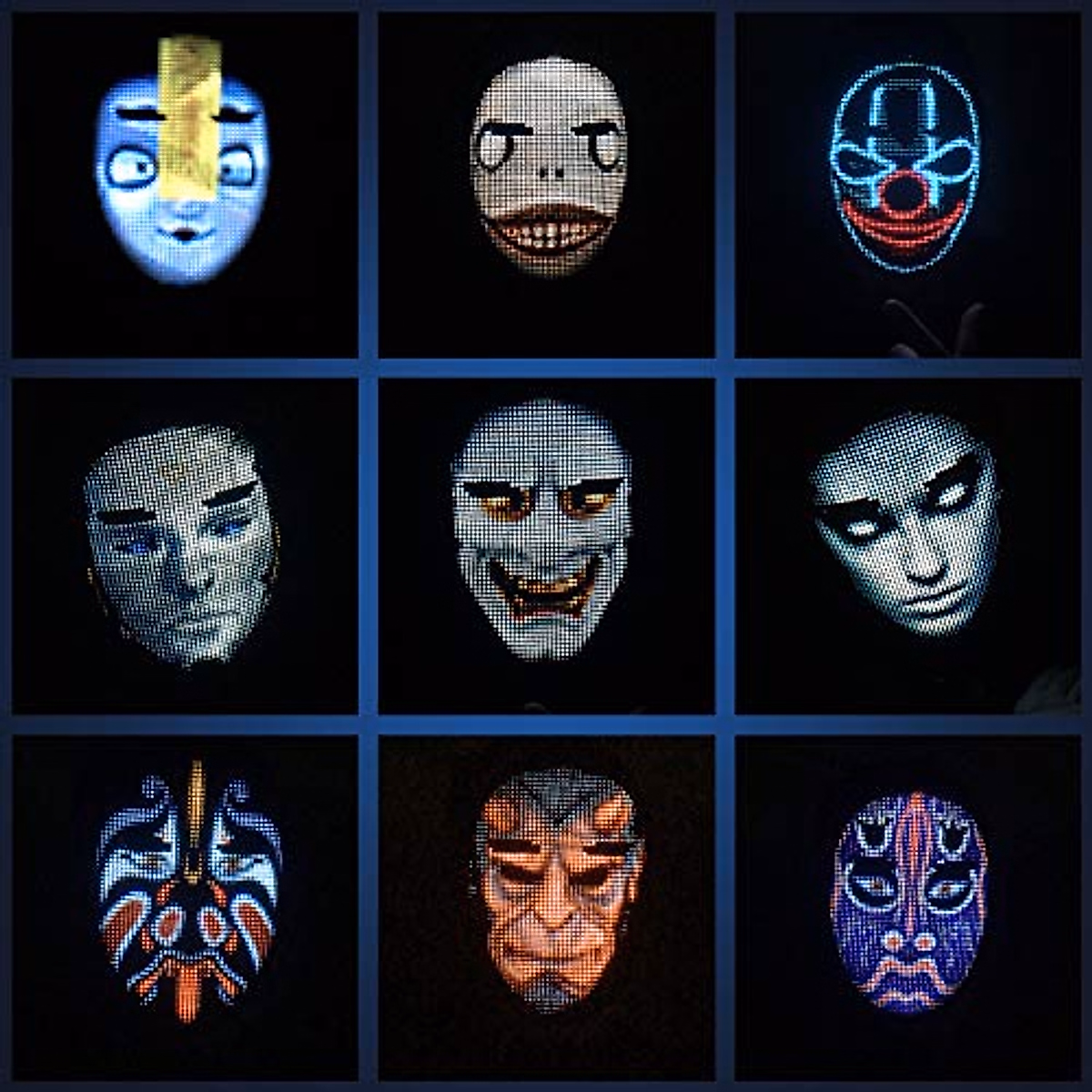 Led Mask With Programmable,Costume Bluetooth Face Mask, Light Up Scream Halloween Cosplay Masquerade For Adults(Rechargeable)