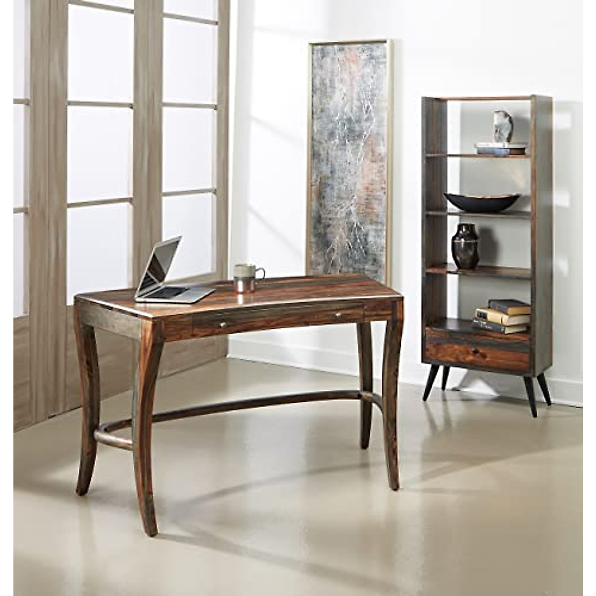 Coast to Coast Imports LLC Sheesham Highlight Wash One Drawer Writing Desk