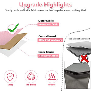 Extra Large Toy Box Chest for Girls, Collapsible Sturdy Toy Chest Bins with Lids, Kids Toy Storage Organizer Baskets for Kids, Boys, Girls, Nursery Room, Playroom, Bedroom, Closet, 40x14x17inch