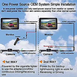 Yakry Backup Camera for Car HD 1080P 4.3 Inch Monitor Rear View System Reverse Cam Kit Truck SUV Minivan Easy Installation Plug and Play Waterproof Night Vision DIY Grid Lines Y11