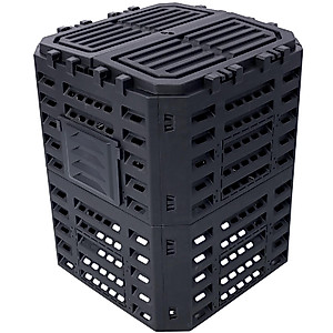 FRITHJILL 90 Gallon Garden Composter Bin - Premium Recycled Plastic, Large 340 Liter Capacity, Easy Assembly, Lightweight, Aerating Outdoor Compost Box for Fertile Soil