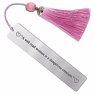 YUWANTR A Well Read Woman is A Dangerous Creature Metal Bookmark Book Lover Gifts for Women Teens Students Friends Bookworm Readers Christian Religious Gifts for Women Men