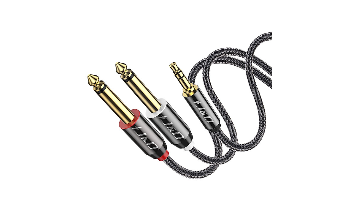 J&D 3.5mm to Dual 6.35mm Audio Cable Splitter