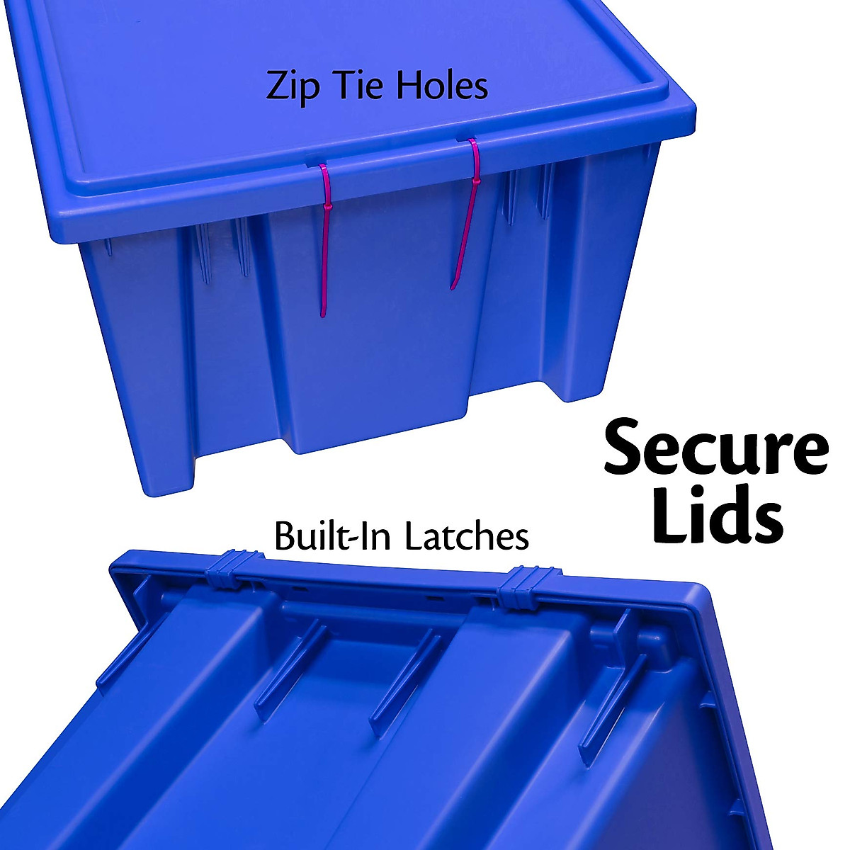 Akro-Mils 35241 Lid for 35240 Plastic Nest and Stack Storage Tote, Blue, (3-Pack)