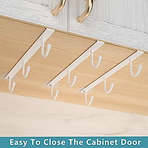 ECROCY Mug Holder Under Cabinet - 3pcs Mug Organizer for Kitchen, Fit for 1 Inch Thickness Shelf or Less - Only Suitable for Flat Buttom Cabinet Without Any Lip