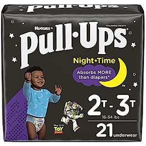 Pull-Ups Boys' Nighttime Potty Training Pants Training Underwear, 2T-3T, 21 Ct